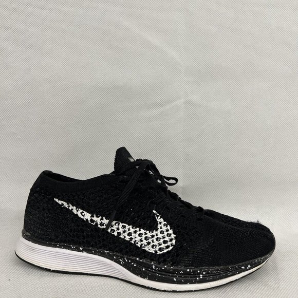 Nike | Shoes | Nike Flyknit Racer Black White Knit Mesh Low Sneaker ...